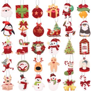 outus 150 pcs christmas paper gift tags with ribbon tie strings glitter foil christmas name tag labels 30 assorted holiday tags for diy xmas present wrap and label package name card