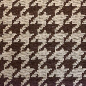 54" wide drapery upholstery chenille fabric houndstooth by the yard (brown)