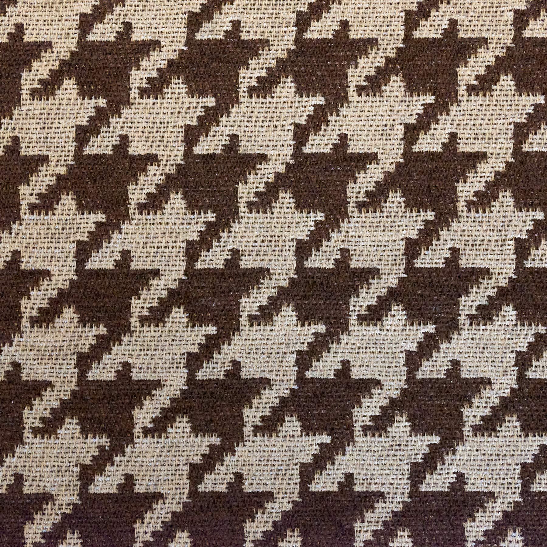 54" Wide Drapery Upholstery Chenille Fabric Houndstooth by The Yard (Brown)