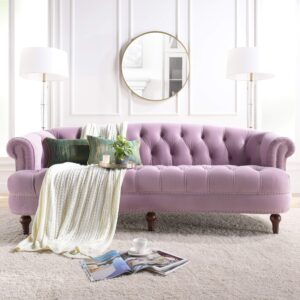 Jennifer Taylor Home Sofa Ariana Victorian Chesterfield Tufted, Lavender Velvet