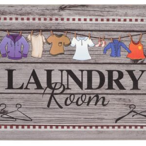 Rugshop Laundry Room Standing Mat 18" x 30" Gray