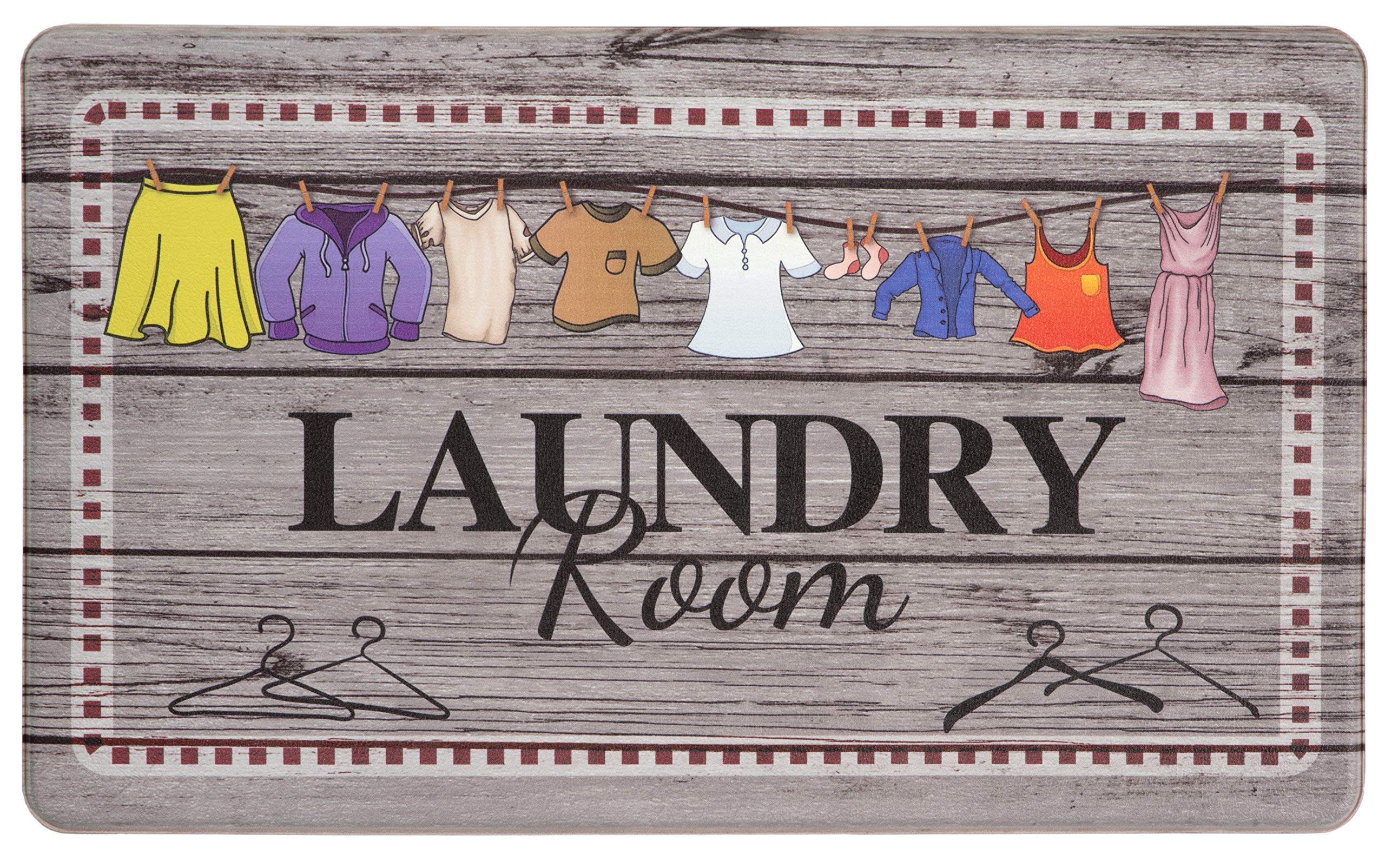 Rugshop Laundry Room Standing Mat 18" x 30" Gray