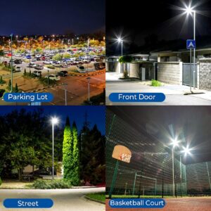 CINOTON 200W Outdoor LED Flood Light, 30000LM Parking Lot Lighting Dusk to Dawn, Adjustable Power IP65 Waterproof Security Wall Fixture with Slipfitter for Street 5000K Daylight ETL Listed 1 Pack