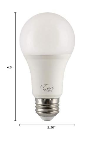 Euri Lighting EA19-15W2050e, LED A19 15W (100W Equivalent), 1600lm, Dimmable, 5000K (Cool White) E26 Base, Fully Enclosed Rated, Damp Rated, UL & Energy Star, 3YR 25K HR Warranty