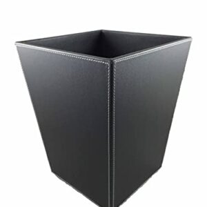 Hospitality Source Black Leatherette Waste Bin for Hotel, Office, Dorm or Home use. Commercial Quality Construction for The Hospitality Industry