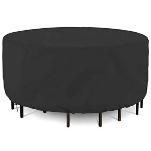 67" diax28 h round garden furniture covers, round fire pit table cover, outdoor waterproof dust-proof anti-uv patio table and chair covers