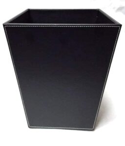 hospitality source black leatherette waste bin for hotel, office, dorm or home use. commercial quality construction for the hospitality industry