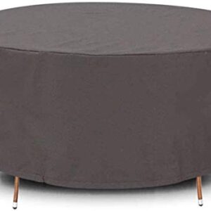 Round Garden Furniture Covers, 112" DIAx43 H Patio Furniture Covers, Large Table and Chair Covers Outdoor Waterproof Windproof Anti-UV, Drawstring with Hem