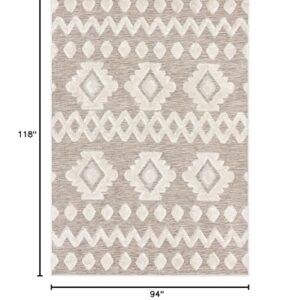 Well Woven Bellagio Chiara Tribal Moroccan Beige Flat-Weave 7'10" x 9'10" Area Rug