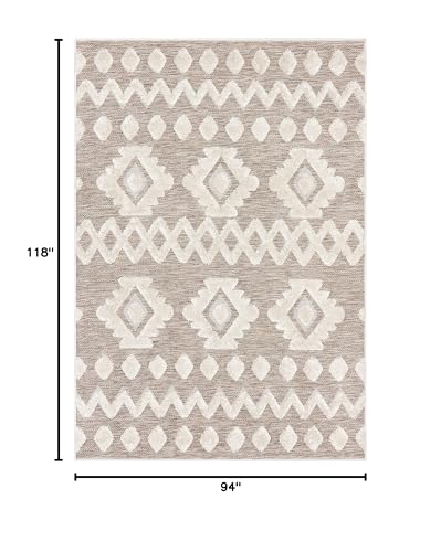 Well Woven Bellagio Chiara Tribal Moroccan Beige Flat-Weave 7'10" x 9'10" Area Rug