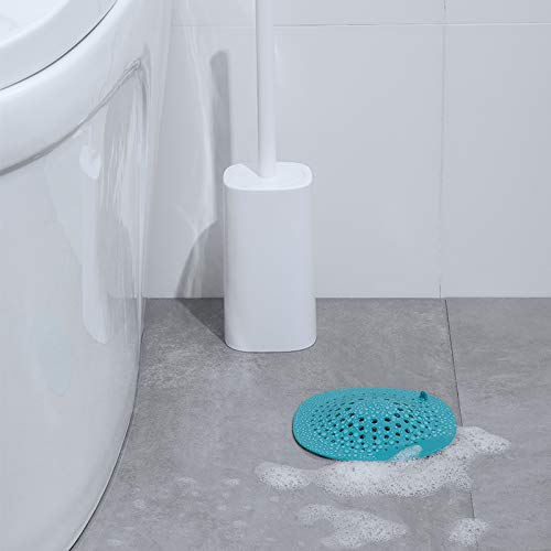 Drain Hair Catcher for Shower Bathroom Bathtub Kitchen Basin,5.7-inch TPR Drain Strainers Protectors Cover Filter with Strong Suction (White)