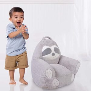 Cuddo Buddies Sloth Toddler Chair Plush Character Kids Chair Comfy Pillow Chair for Boys and Girls, 19 in x 20 in x 16 in