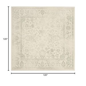 SAFAVIEH Adirondack Collection Area Rug - 10' Square, Ivory & Sage, Oriental Distressed Design, Non-Shedding & Easy Care, Ideal for High Traffic Areas in Living Room, Bedroom (ADR109V)