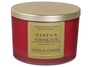 holiday candles | christmas scented candles | luxury soy & beeswax candles for home | 16 oz. large jar candle | gingerbread christmas cookie candle | christmas candles