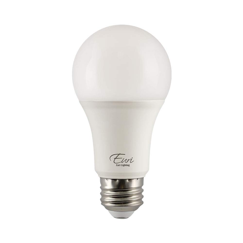 Euri Lighting EA19-15W2050e, LED A19 15W (100W Equivalent), 1600lm, Dimmable, 5000K (Cool White) E26 Base, Fully Enclosed Rated, Damp Rated, UL & Energy Star, 3YR 25K HR Warranty