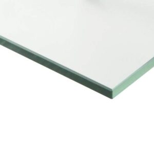 All Safe Glass 10" x 18" Rectangle Tempered Clear Floating Glass Shelf - Glass Only