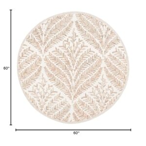 SAFAVIEH Capri Collection 5' Round Ivory/Brown CPR208T Handmade Premium Wool Area Rug