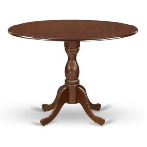 east west furniture dmt-mah-tp dublin kitchen table - a round dining table top with dropleaf & pedestal base, 42x42 inch, mahogany