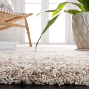 SAFAVIEH Hudson Shag Collection Area Rug - 9' x 12', Ivory & Beige, Modern Design, Non-Shedding & Easy Care, 2-inch Thick Ideal for High Traffic Areas in Living Room, Bedroom (SGH206B)