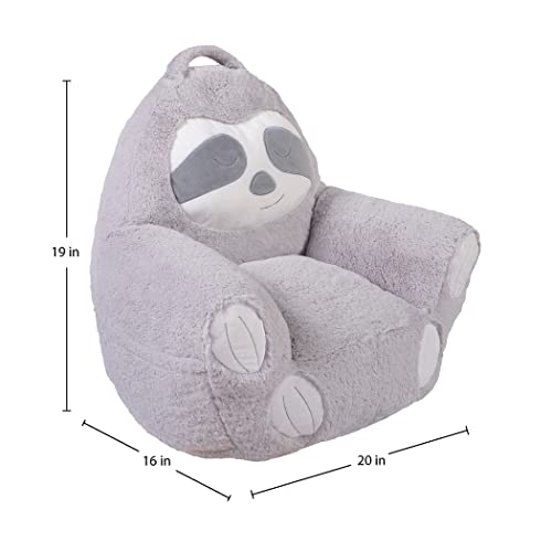 Cuddo Buddies Sloth Toddler Chair Plush Character Kids Chair Comfy Pillow Chair for Boys and Girls, 19 in x 20 in x 16 in