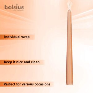 BOLSIUS Orange Taper Candles - 12 Pack Individually Wrapped Unscented 10 Inch Dinner Candle Set - 8 Burn Hours - Premium European Quality - Smokeless & Dripless Household Wedding & Party Candlesticks