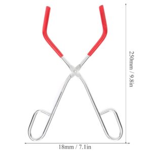 2 PCS Laboratory Cup Beaker Clip Pliers Tool Steel Flask Beaker Clip Chemical Beaker Tongs Teaching Instrument, Chemistry Clamp Accessory for Laboratory High Polished Degree