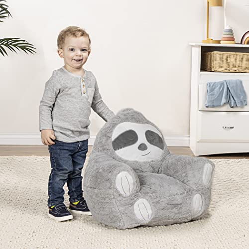 Cuddo Buddies Sloth Toddler Chair Plush Character Kids Chair Comfy Pillow Chair for Boys and Girls, 19 in x 20 in x 16 in