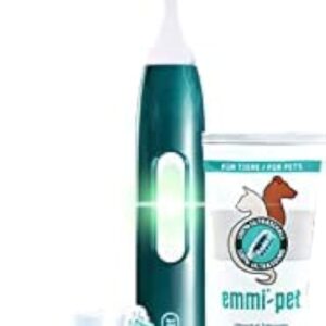 Emmi-pet Electric Toothbrush Set 2.0 for Pets. Healthier Teeth & Gums and Fresher Breath. Patented ultrasonic Technology Cleans Completely Silent, no Vibration and no Brushing. Rechargeable