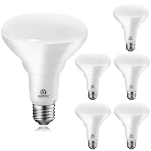 energetic br30 indoor recessed light bulb, dimmable, 11w=75w, 3000k warm white flood light, 900lm, cri85+, led can light bulb for ceiling, ul listed, 6-pack