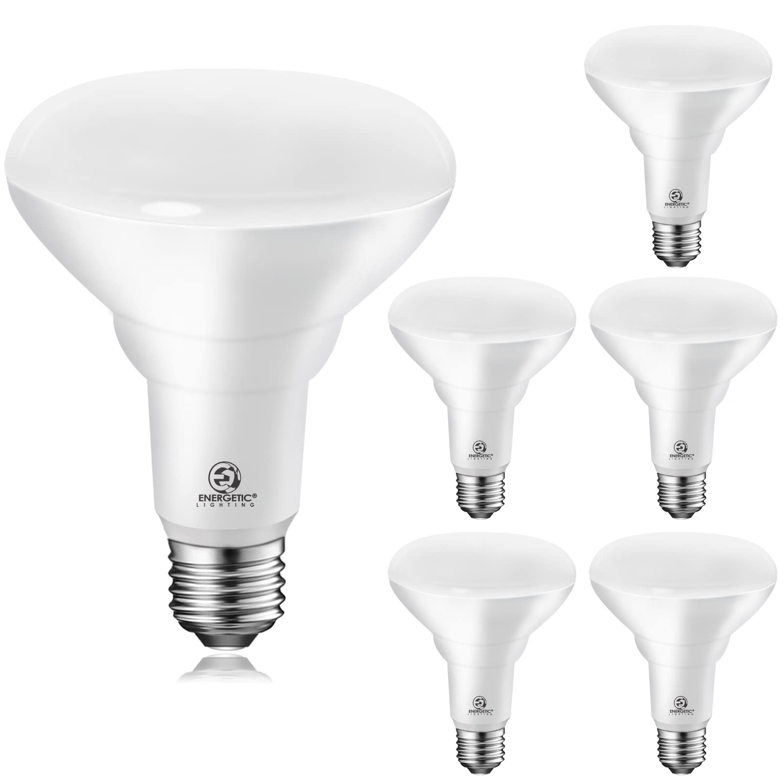 Energetic BR30 Indoor Recessed Light Bulb, Dimmable, 11W=75W, 3000K Warm White Flood Light, 900LM, CRI85+, LED Can Light Bulb for Ceiling, UL Listed, 6-Pack