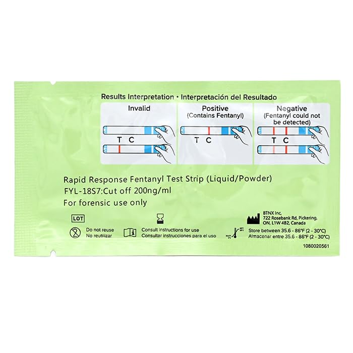 Fentanyl Test Strip Kit for Liquid and Powder Substances - 5 Test Strips per Kit - BTNX Rapid Response Forensic Kit