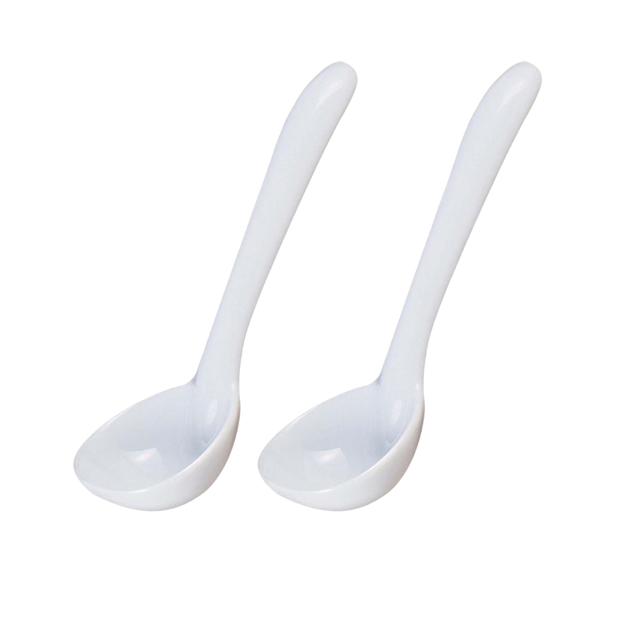 HIC Kitchen Gravy Ladle, Fine White Porcelain, 1-Ounce, Set of 2