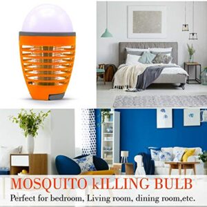 Himalayan Glow 2 in 1 Electric Bug Zapper Light Bulb, Outdoor Camping Lantern Rechargeable with Mosquito Zapper, Portable Waterproof, 1000 Volts, Orange