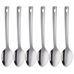 13-inch serving spoons set of 6, dongbo stainless steel long handle buffet serving spoons for catering, silver