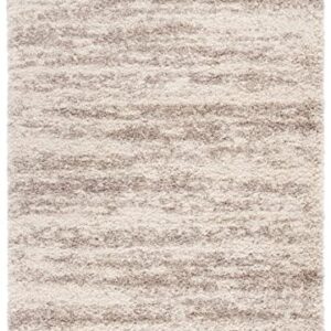 SAFAVIEH Hudson Shag Collection Area Rug - 9' x 12', Ivory & Beige, Modern Design, Non-Shedding & Easy Care, 2-inch Thick Ideal for High Traffic Areas in Living Room, Bedroom (SGH206B)