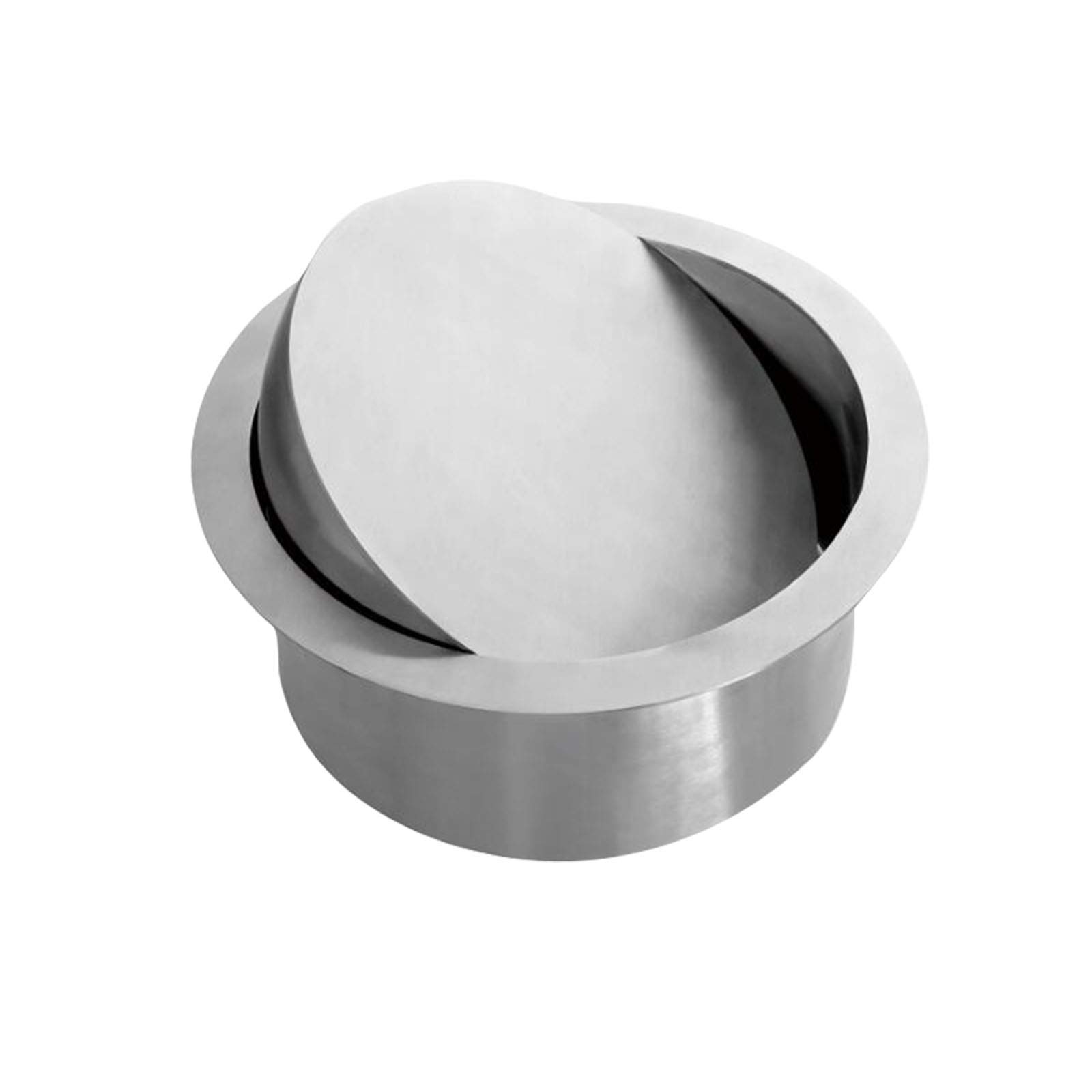 Built-in Countertop Trash and Waste Chute Lid - Round Stainless Steel Balance Flap Cover Flush Trash Grommet Swing Trash Can Lid