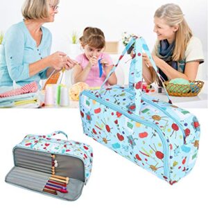 Knitting Bag Travel Yarn Storage-Tote Bag Organizer for Yarn High Capacity Yarn with Inner Divider Portable for Unfinished Carrying Knitting Project Needles Organizer