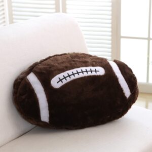 xizhi 22" rugby plush pillow fluffy durable stuffed football throw pillow ball sports,ball pillow soft durable sports toy sofa room decoration soft sports toy gift (brown)