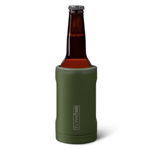 brümate hopsulator bott'l insulated bottle cooler for standard 12oz glass bottles | glass bottle insulated stainless steel drink holder for beer and soda (od green)