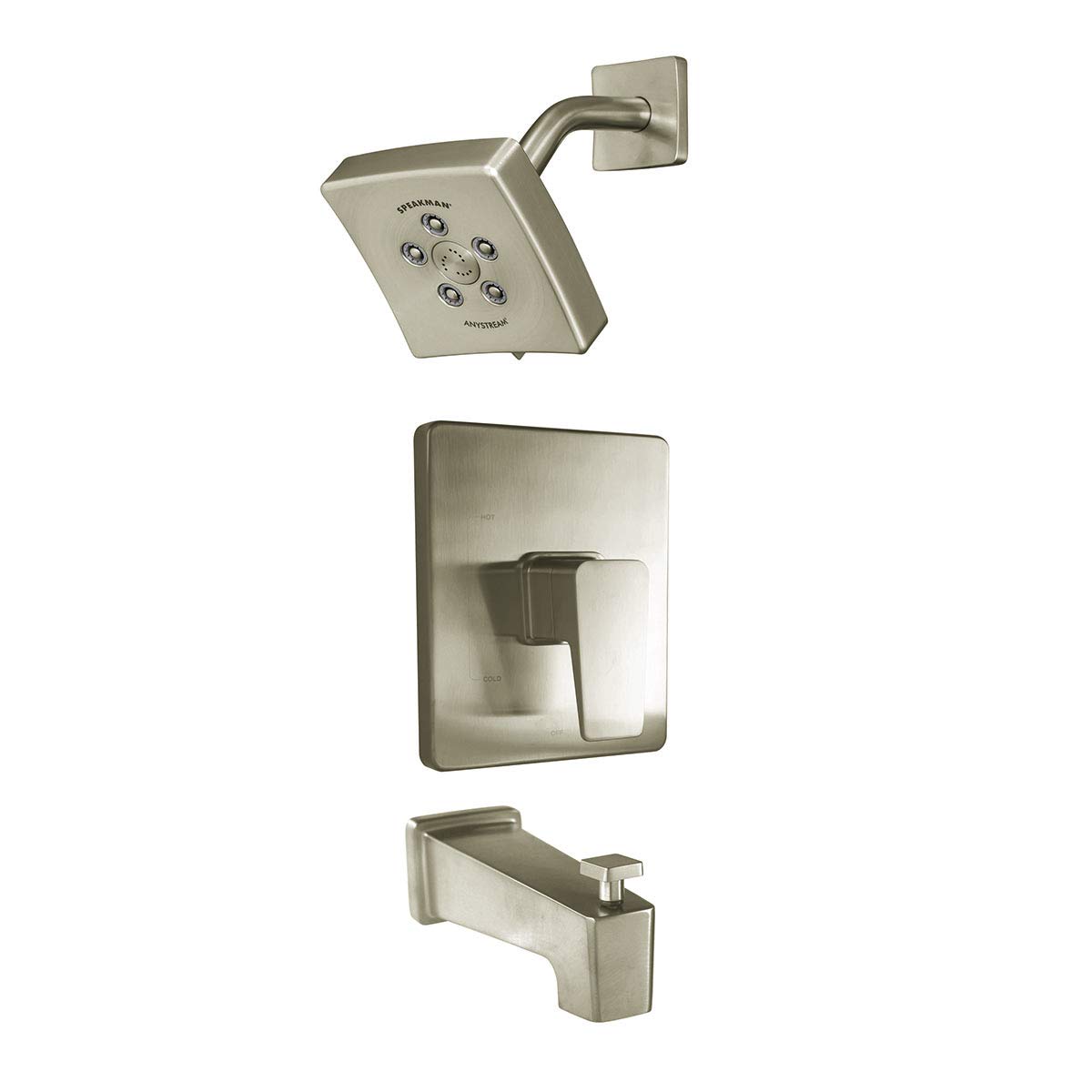 Speakman SLV-24030-BN Kubos Trim Shower and Tub Combination (Valve not Included), Brushed Nickel