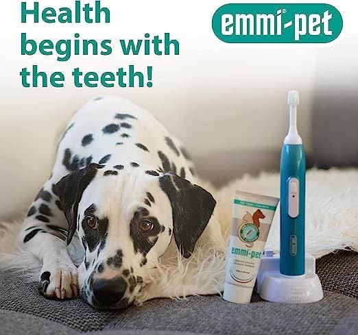 Emmi-pet Electric Toothbrush Set 2.0 for Pets. Healthier Teeth & Gums and Fresher Breath. Patented ultrasonic Technology Cleans Completely Silent, no Vibration and no Brushing. Rechargeable