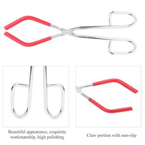 2 PCS Laboratory Cup Beaker Clip Pliers Tool Steel Flask Beaker Clip Chemical Beaker Tongs Teaching Instrument, Chemistry Clamp Accessory for Laboratory High Polished Degree