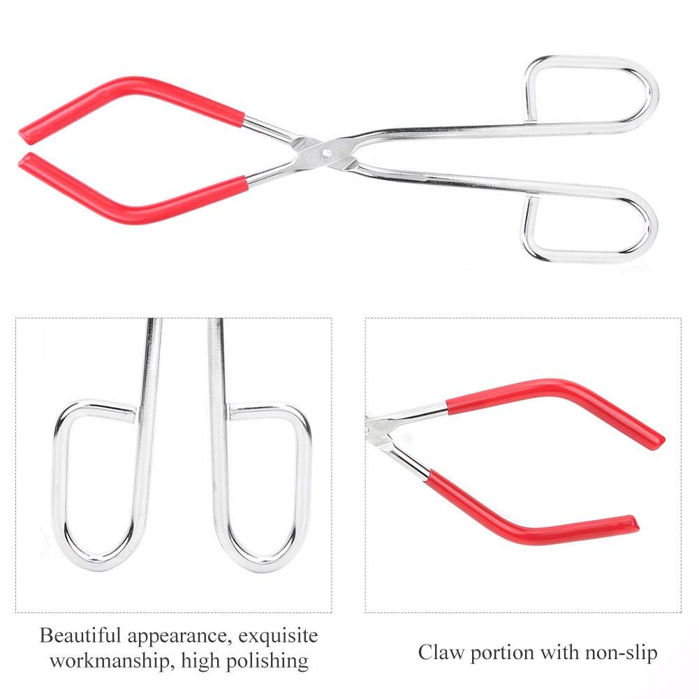 2 PCS Laboratory Cup Beaker Clip Pliers Tool Steel Flask Beaker Clip Chemical Beaker Tongs Teaching Instrument, Chemistry Clamp Accessory for Laboratory High Polished Degree