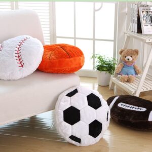 XIZHI 22" Rugby Plush Pillow Fluffy Durable Stuffed Football Throw Pillow Ball Sports,Ball Pillow Soft Durable Sports Toy Sofa Room Decoration Soft Sports Toy Gift (Brown)