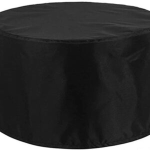 Heavy Duty Patio Table Covers,Round Garden Furniture Covers,Outdoor Furniture Protective Cover for Waterproof Anti-UV, Adjustable Hem (150x110cm,Black)