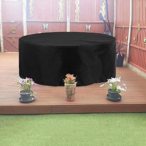 67" DIAx28 H Round Garden Furniture Covers, Round Fire Pit Table Cover, Outdoor Waterproof Dust-Proof Anti-UV Patio Table and Chair Covers