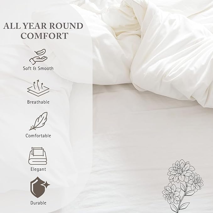 The Bishop Cotton Duvet Cover Queen Size, 100% Egyptian Cotton 1 Piece Duvet Cover Full, 800 Thread Count Queen Duvet Cover Set, Soft Bedding Comforter Cover with Zipper Closure - Elephant Grey