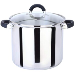 MAXCOOK Stainless Steel Stock Pot, 7.5 Quart Polished Heavy Cooking Pot with Lid, Good for Soup, Lobster, Stews, Cooking gifts.