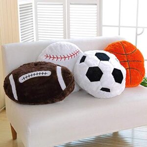 XIZHI 22" Rugby Plush Pillow Fluffy Durable Stuffed Football Throw Pillow Ball Sports,Ball Pillow Soft Durable Sports Toy Sofa Room Decoration Soft Sports Toy Gift (Brown)