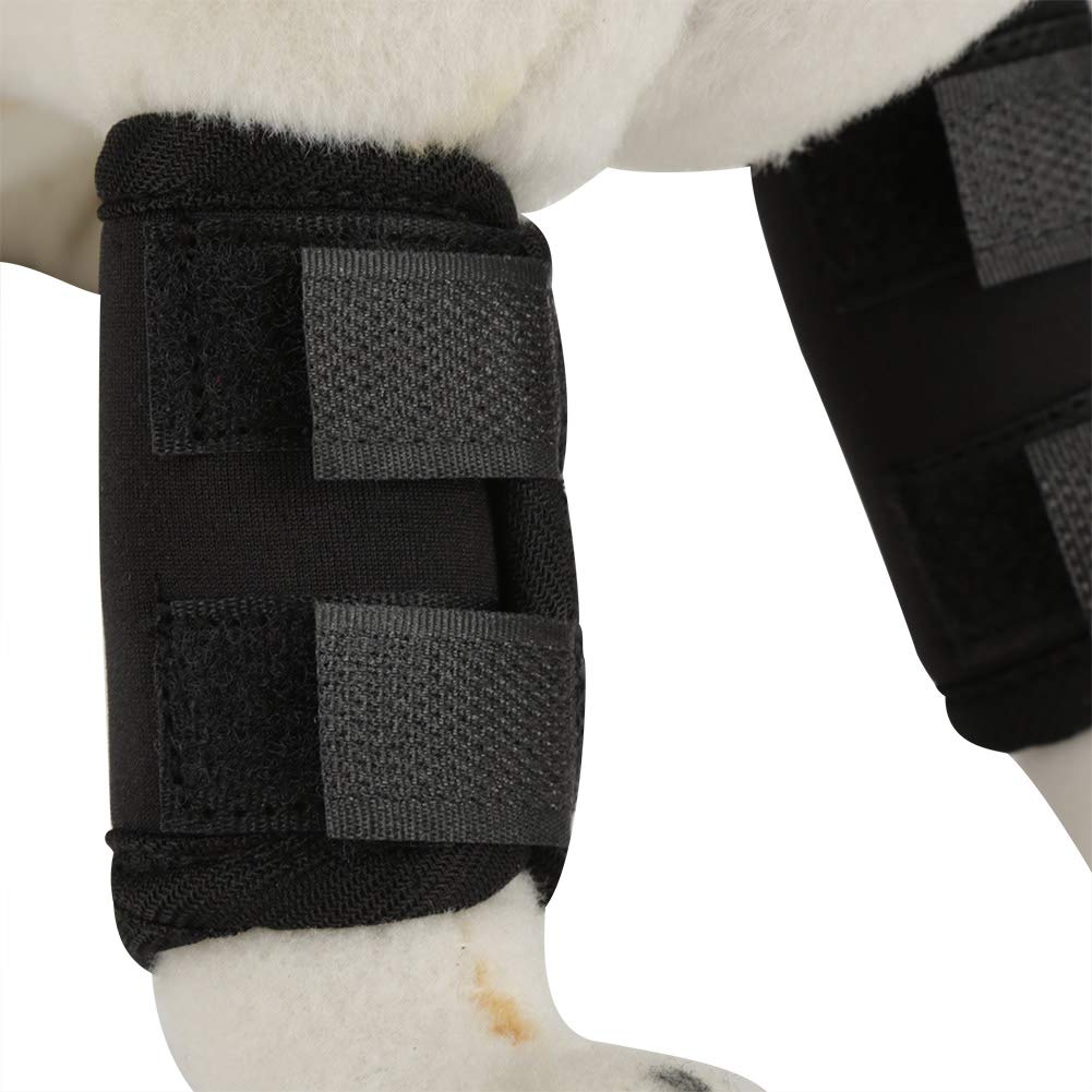 Zerodis 1 Pair Dog Front Leg Wrist Guard, Leg Brace Kneepad Carpal Support oint Brace Elbow Protector Warp for Pet Dog with Arthritis Injuries Black(S)